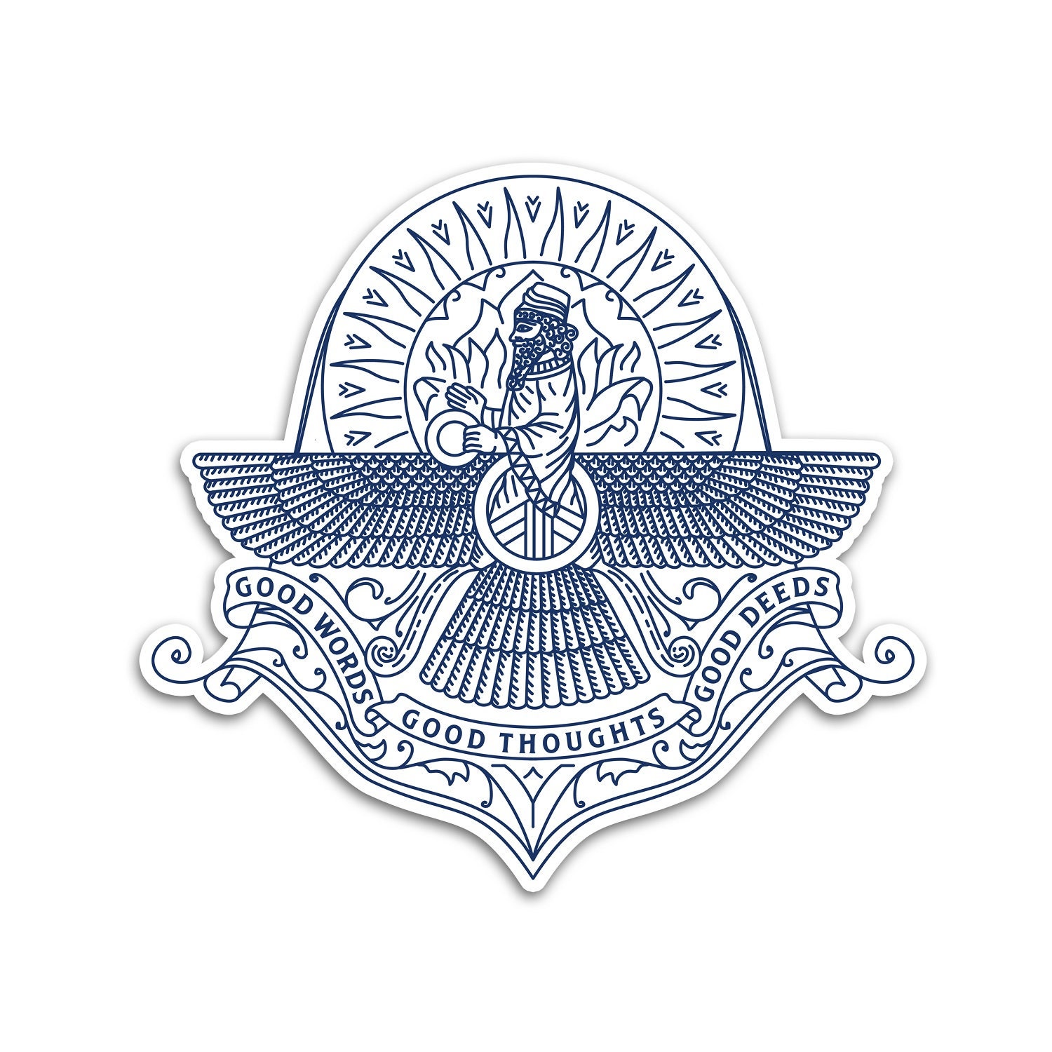 Persian Sticker Ethereal Faravahar Harmony Sticker - Etsy