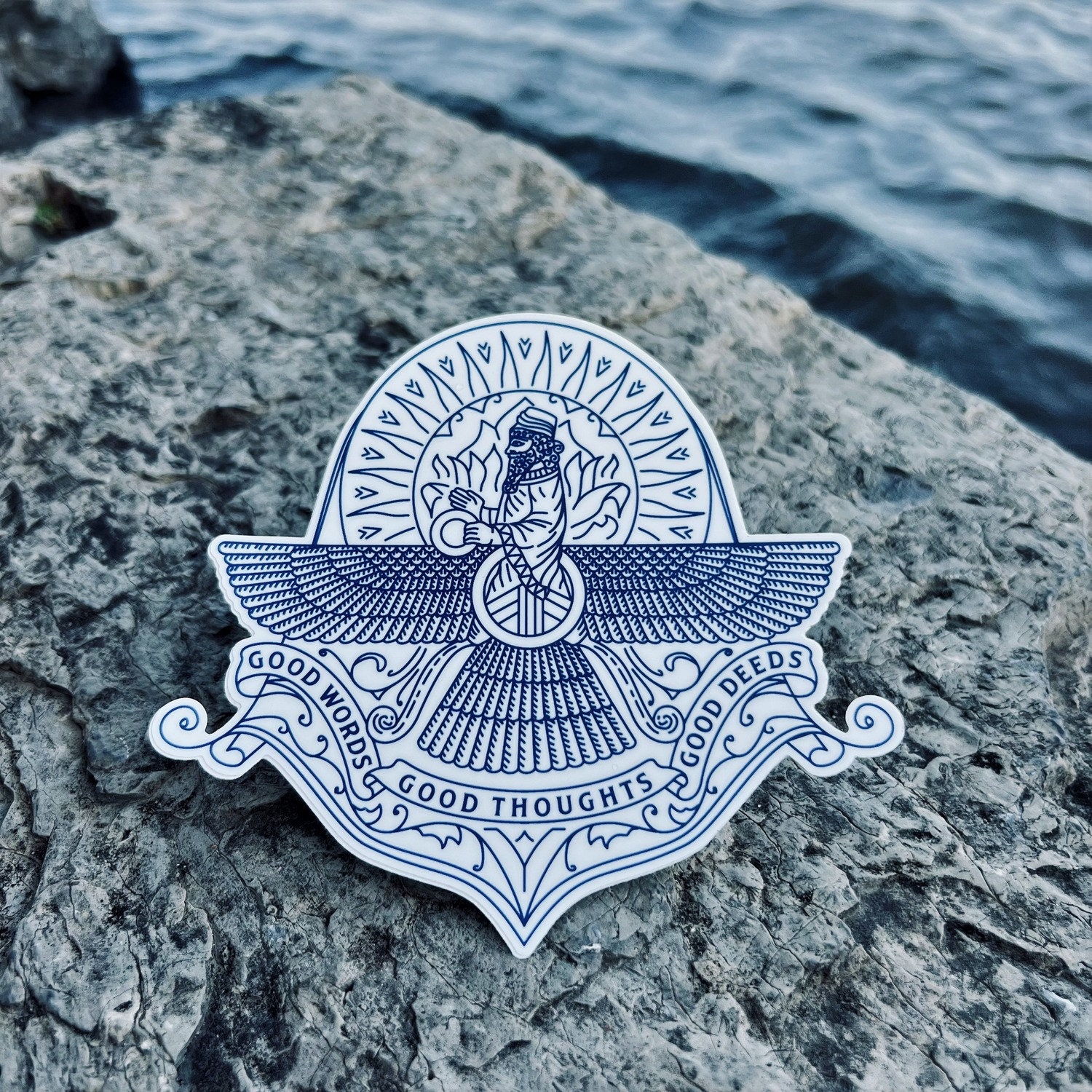 Persian Sticker Ethereal Faravahar Harmony Sticker - Etsy