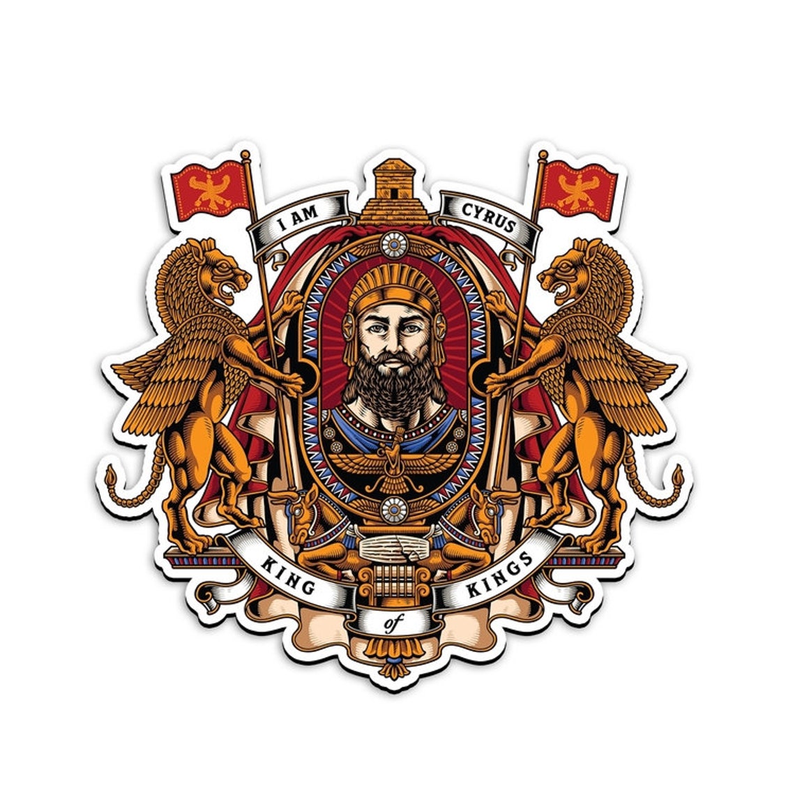 I AM CYRUS Coat of Arms Magnet, Persian Magnet, Cyrus the Great Magnet ...