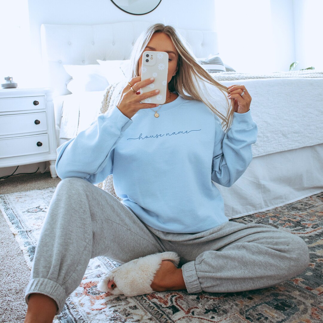 Blue Minimalistic Sorority Sweatshirt, Custom Sorority Sweatshirt ...