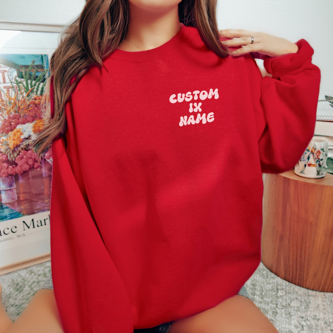 Red Bubble Letter Sorority Sweatshirt, Custom Sorority Sweatshirt ...