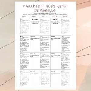 4 Week Build Functional Strength Full Body Workouts With Dumbbells, 3 ...