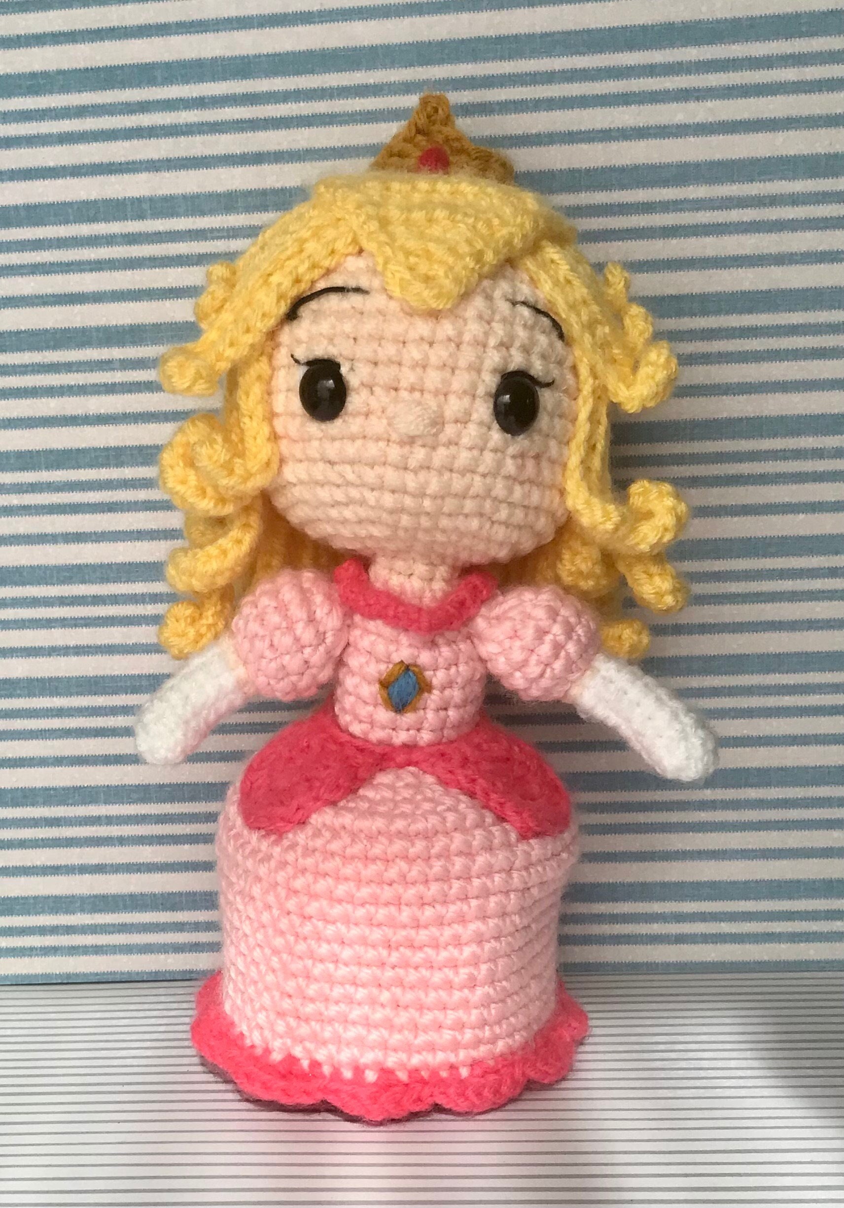 Crocheted Princess Peach Inspired Plush Doll - Etsy