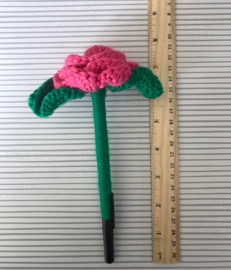 Crocheted Rose Pen - Etsy