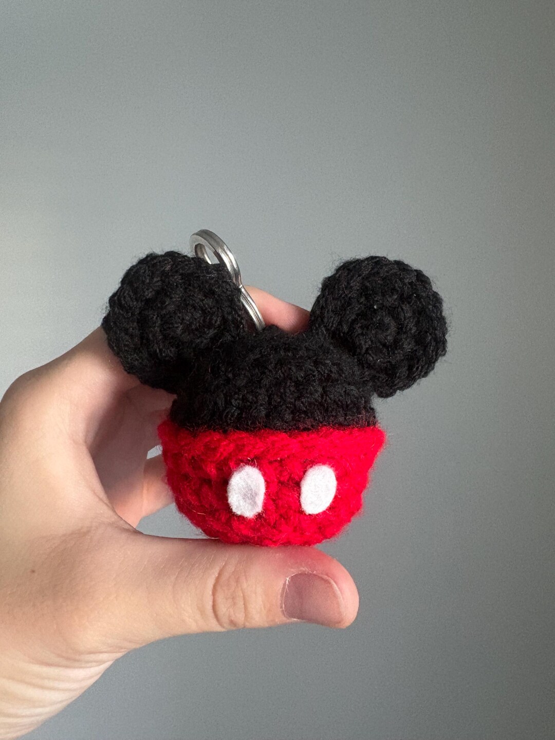 Crocheted Disney Inspired Mickey Mouse Keychain - Etsy