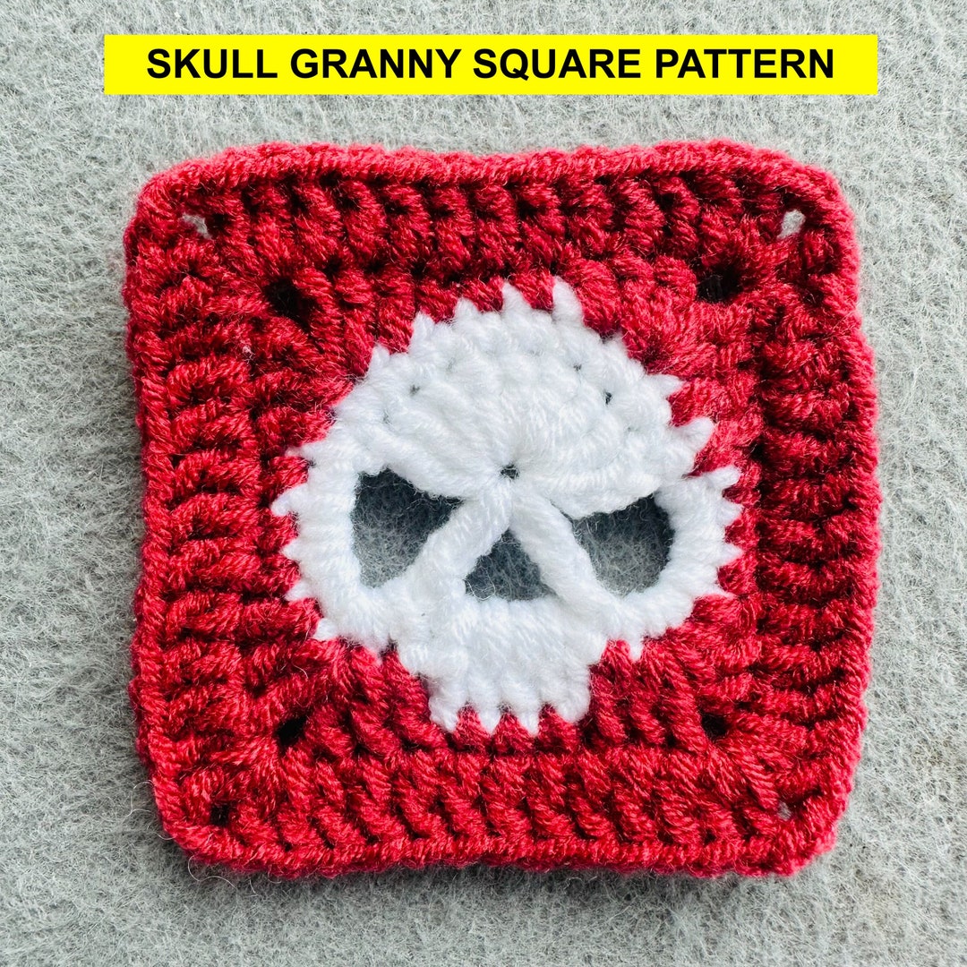 Crochet Skull Granny Square Pattern, Crochet Pattern for Beginner, PDF English Pattern - Etsy