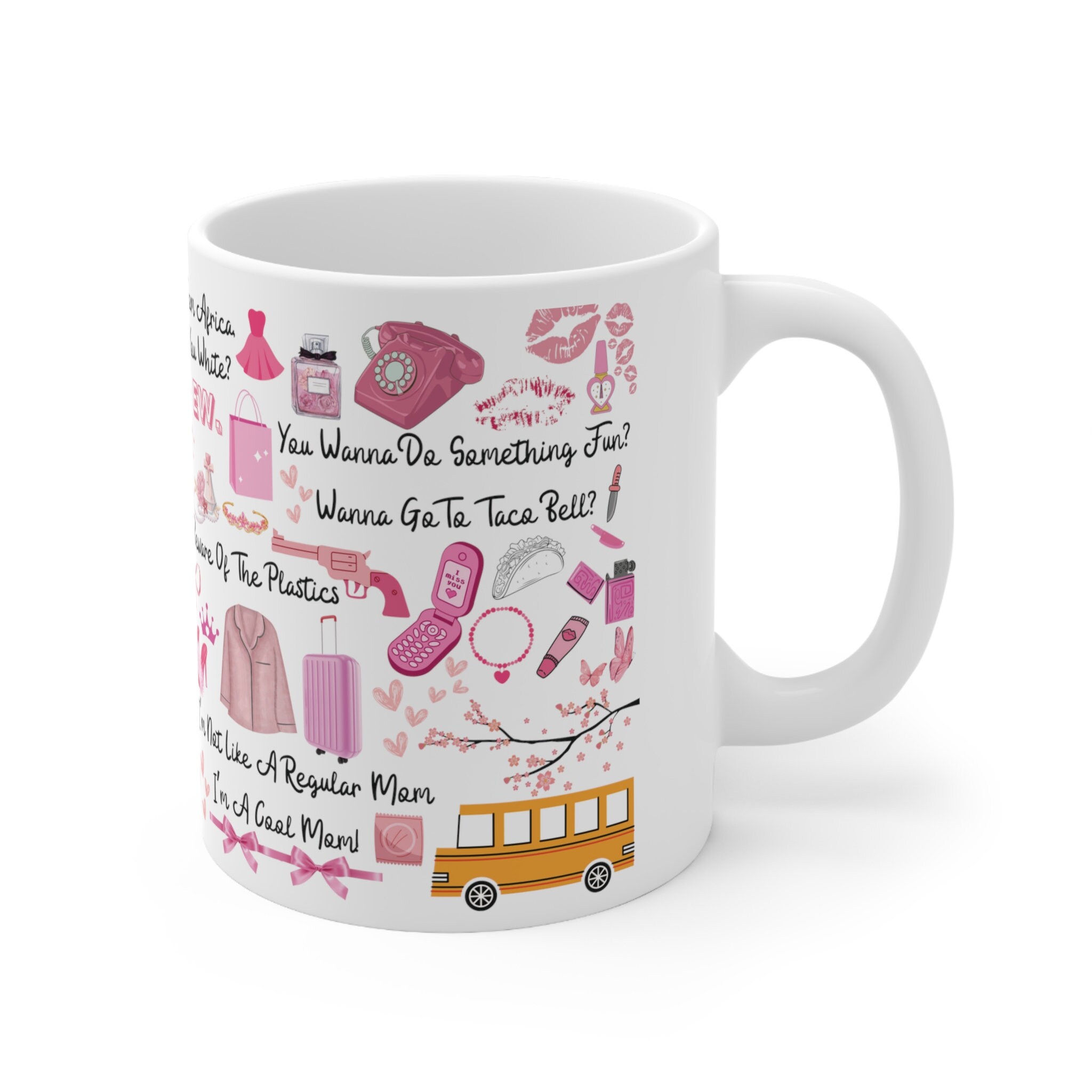 Mean Girls Mug, Mean Girls Quotes, Meangirls, Pink Mug, Best Friend ...