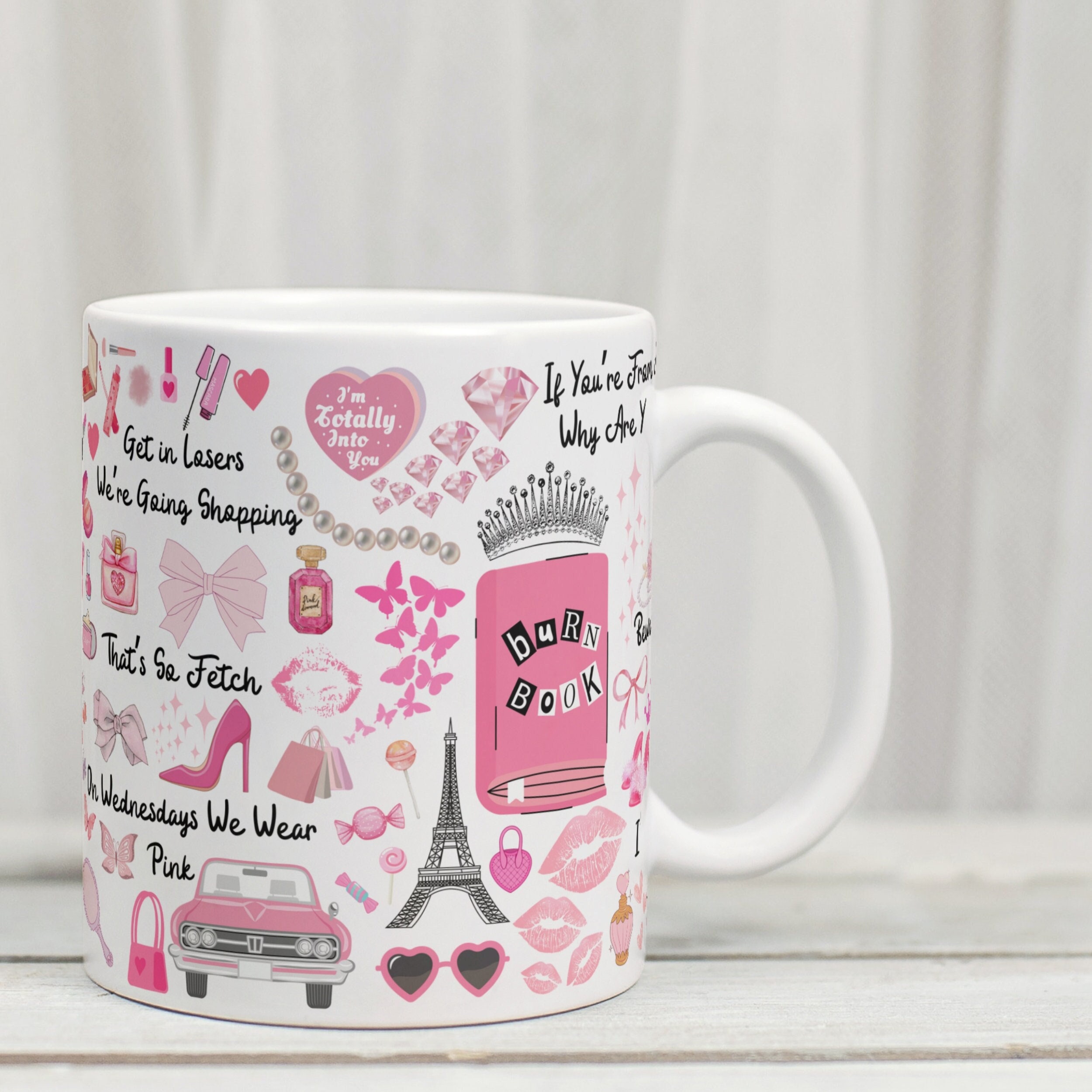Mean Girls Mug, Mean Girls Quotes, Meangirls, Pink Mug, Best Friend ...