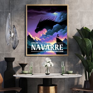 Navarre Travel Poster, Fourth Wing Art Print, Basgiath Art, Fantasy ...
