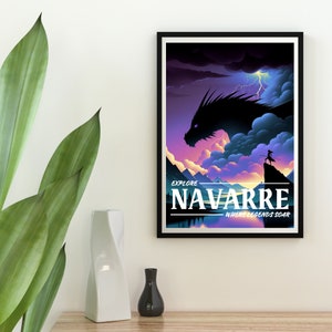 Navarre Travel Poster, Fourth Wing Art Print, Basgiath Art, Fantasy ...