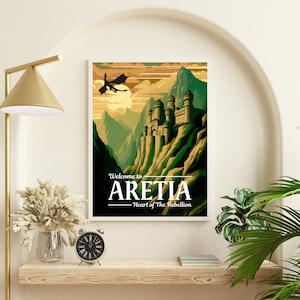 Aretia Travel Poster: Fourth Wing Art Print - Basgiath, Iron Flame - Etsy