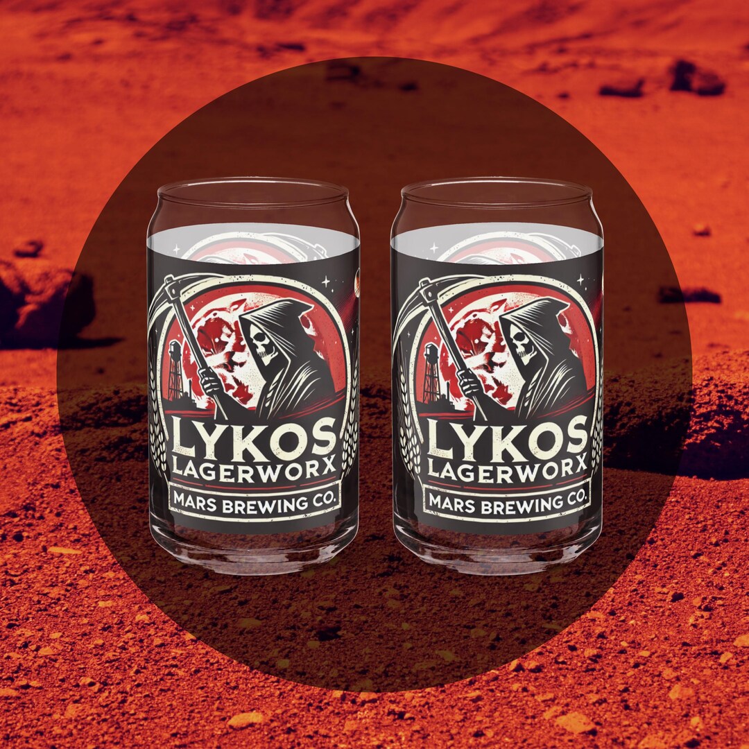 Red Rising Beer Glass (1 Glass): Lykos Lagerworx Can-shaped Glass, Hail ...