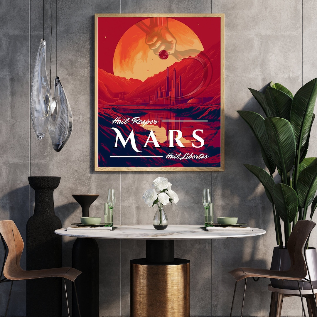 Mars Travel Poster, Red Rising Print, Hail Reaper, Red Rising Wall Art ...