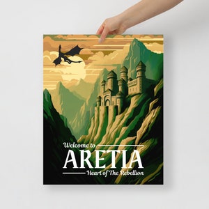 Aretia Travel Poster: Fourth Wing Art Print - Basgiath, Iron Flame - Etsy