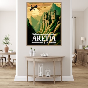 Aretia Travel Poster: Fourth Wing Art Print - Basgiath, Iron Flame - Etsy