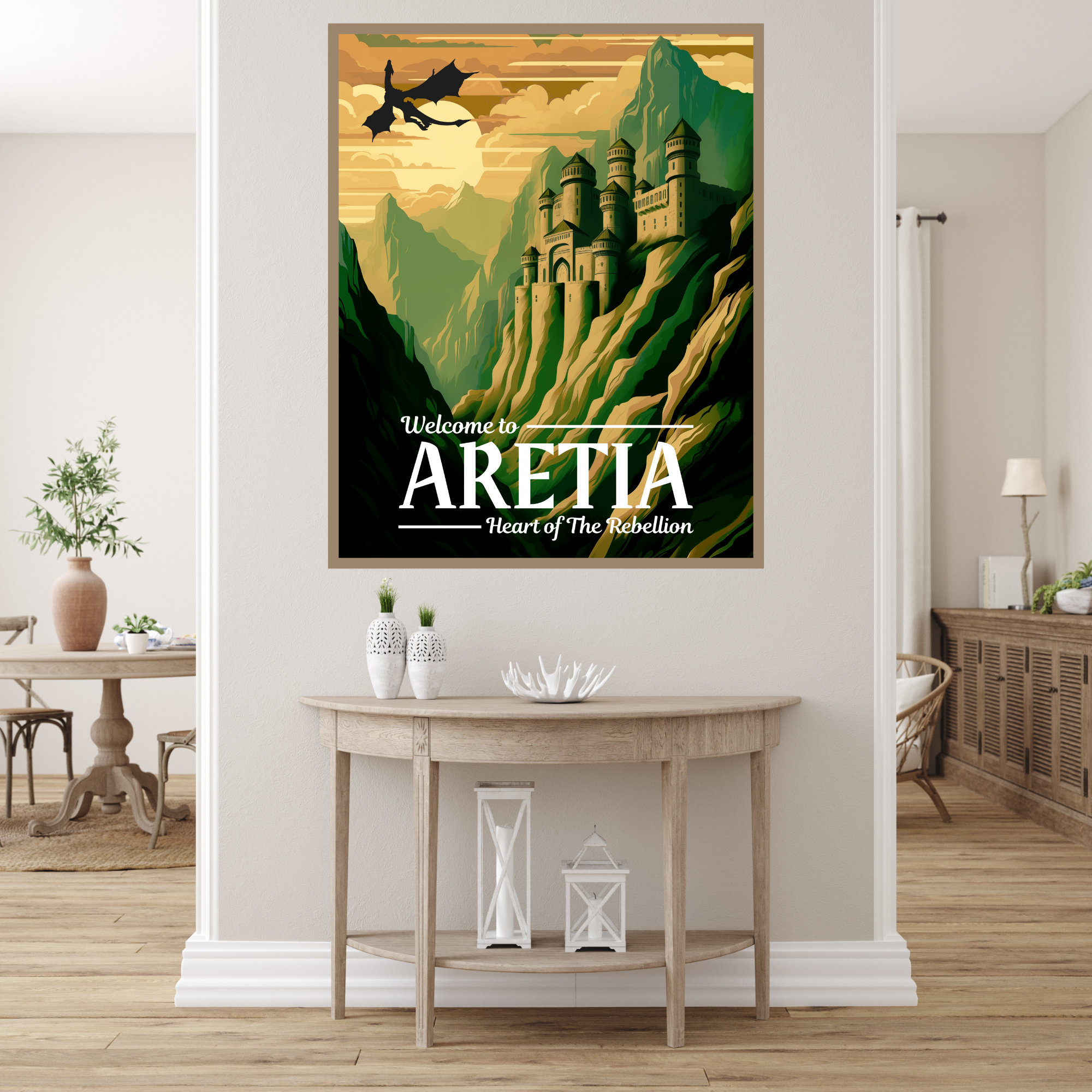 Aretia Travel Poster: Fourth Wing Art Print - Basgiath, Iron Flame - Etsy