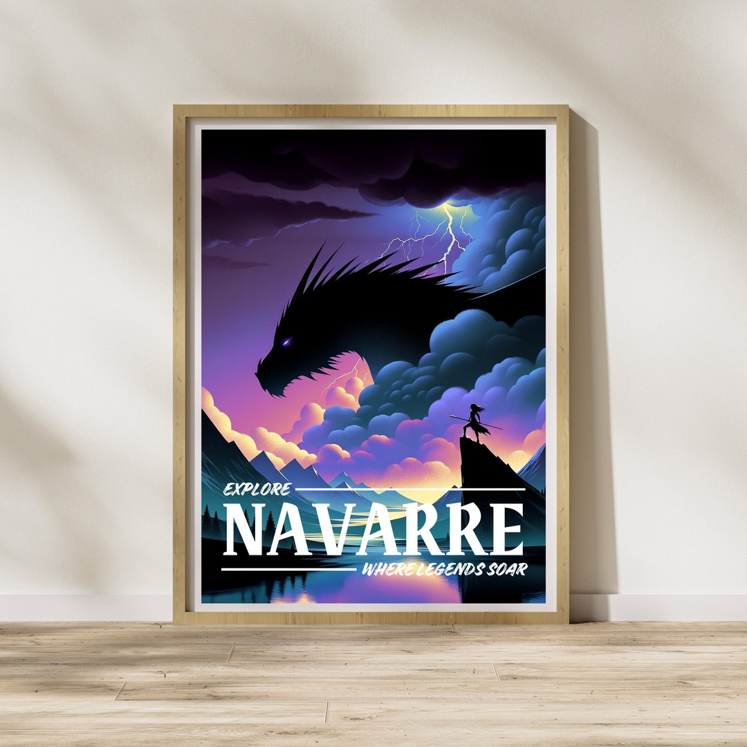 Navarre Travel Poster, Fourth Wing Art Print, Basgiath Art, Fantasy ...