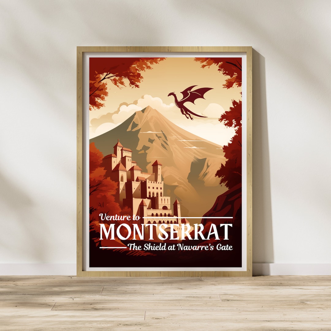 Montserrat Travel Poster: Fourth Wing Art Print, Basgiath Fantasy Wall ...