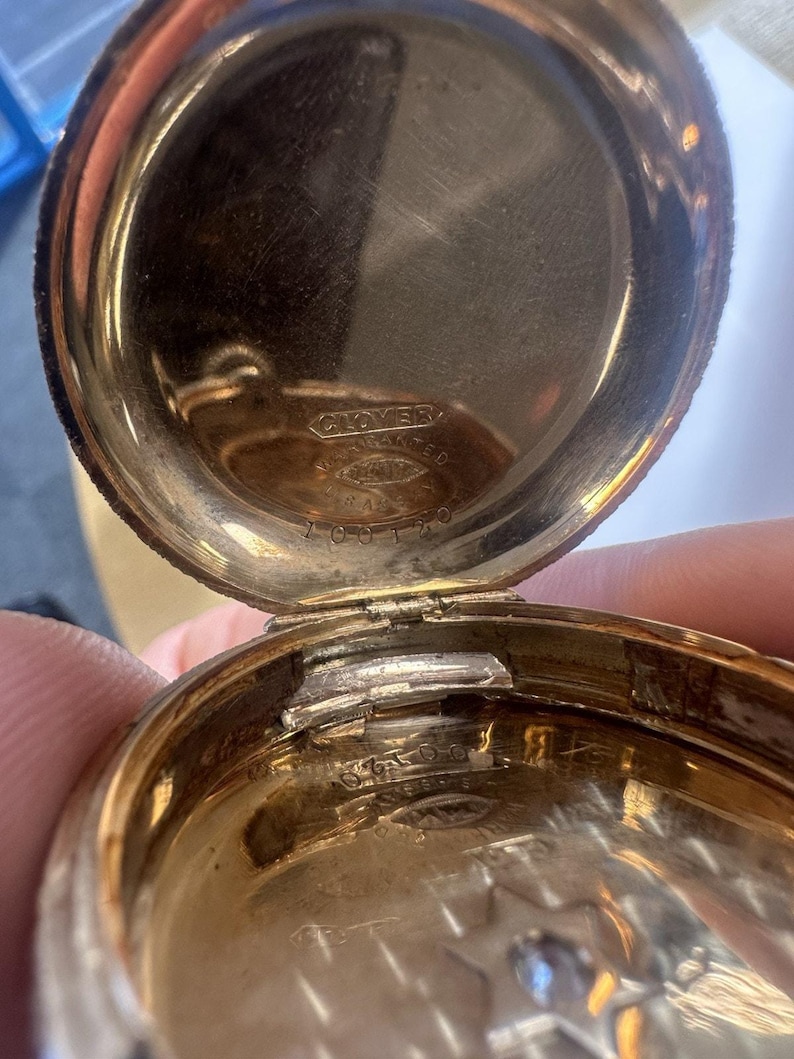 Vintage Solid 14ct Gold Pocket Watch Case With Diamond - Etsy