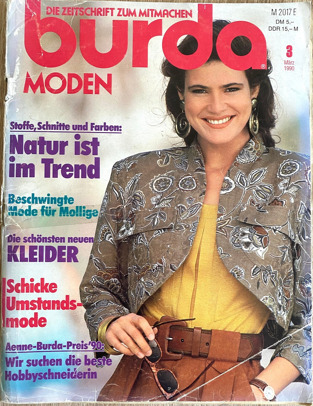 1990 März Burda Vintage German Magazine Fashion Dress Pattern Sewing ...