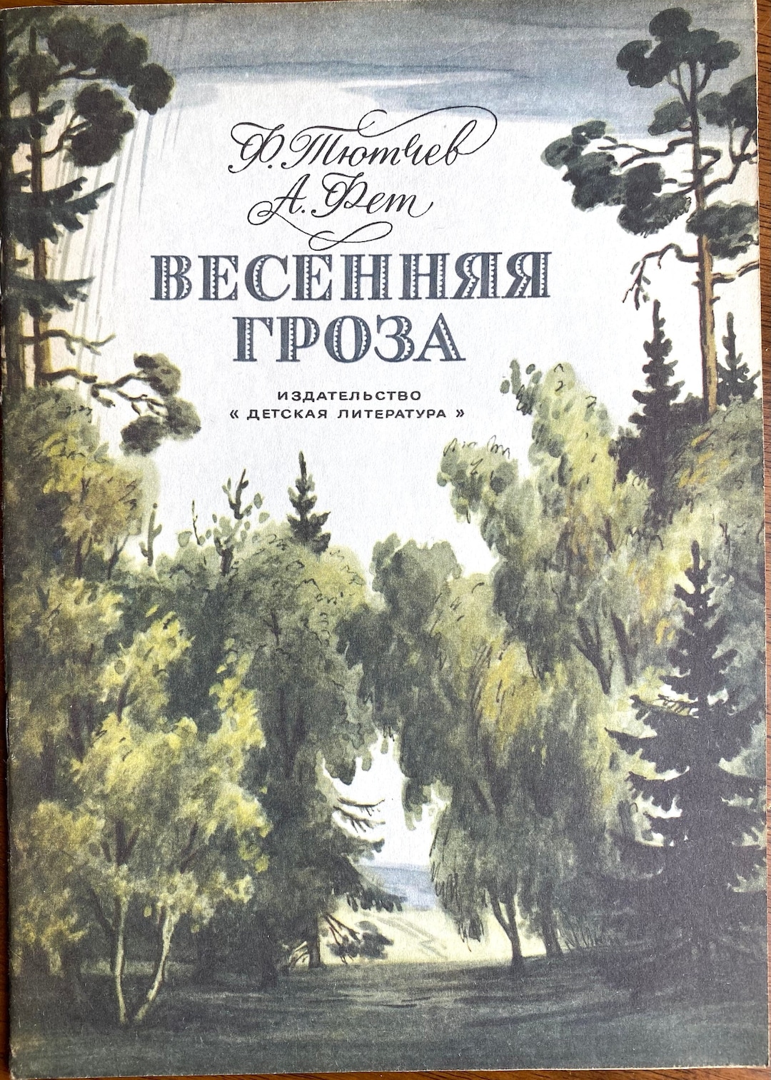 1982 Poems Poetry Vintage Russian Book Весенняя гроза Ф. Тютчев А. Фет ...