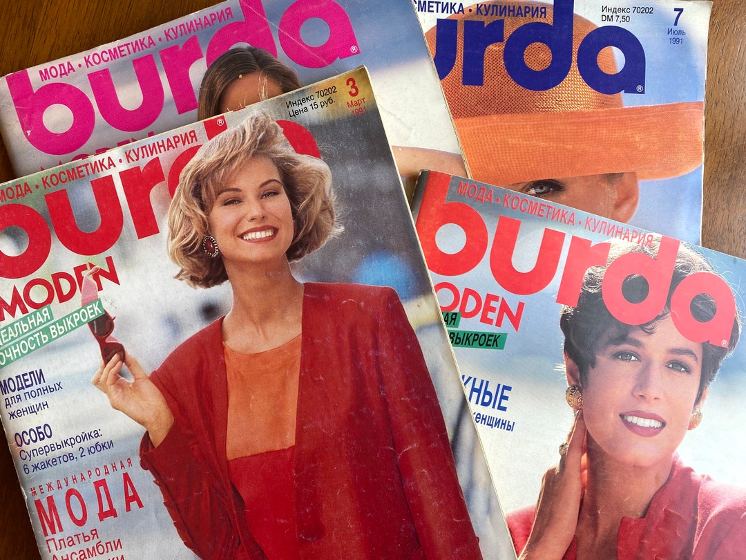 1991 Burda Moden Vintage Russian Magazine Fashion Dress Pattern Sewing ...