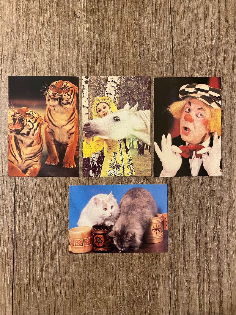 1980s Soviet Circus Pocket Calendars Vintage Russian Pocket Calendar ...
