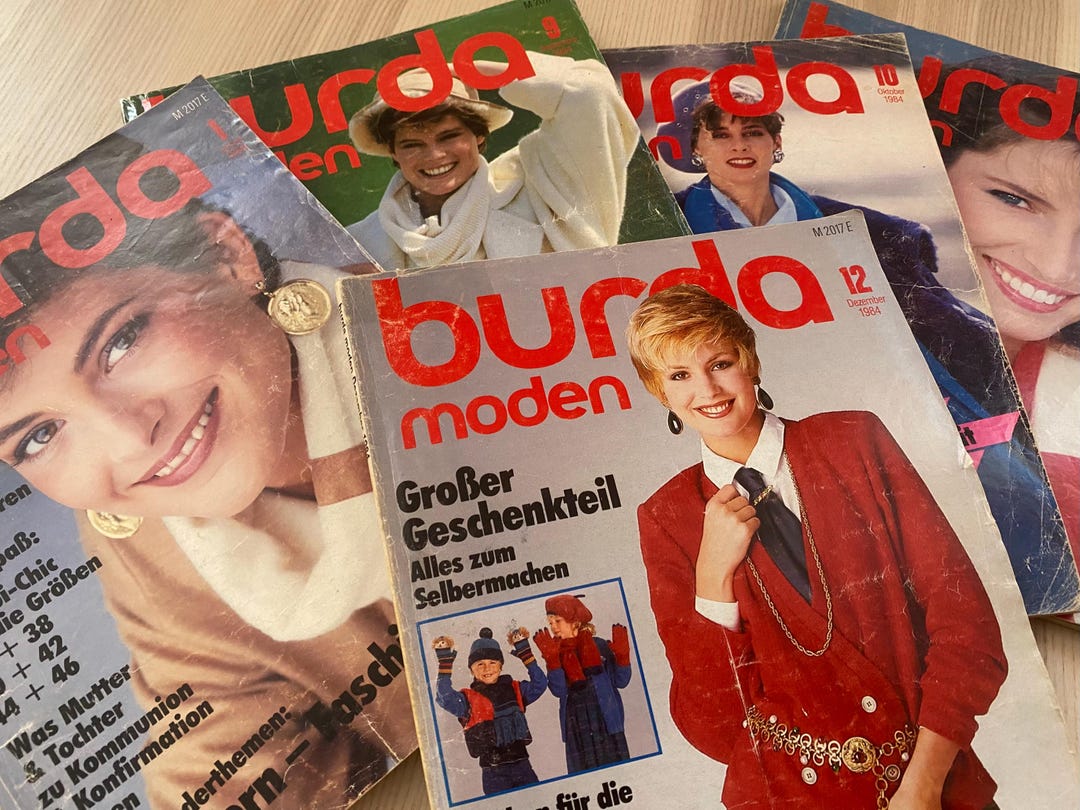 1984 Burda Vintage German Magazine Fashion Dress Pattern Sewing Pattern ...