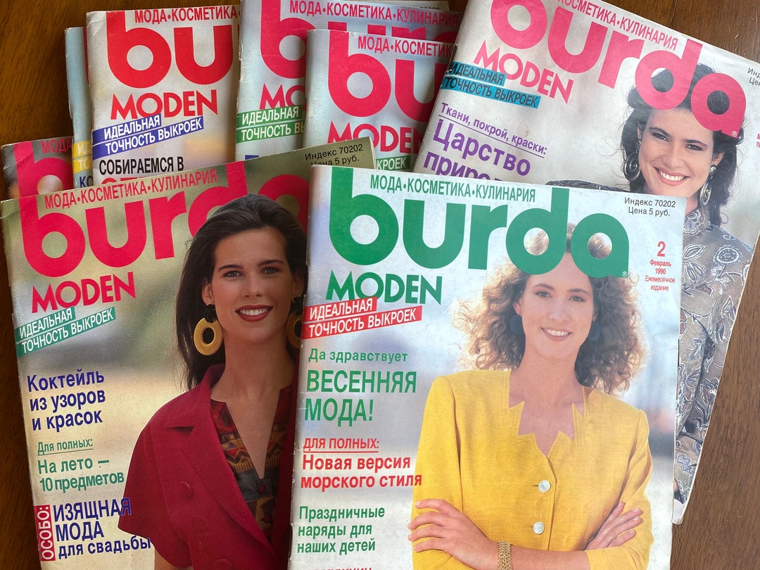 1990 Burda Moden Vintage Russian Magazine Fashion Dress Pattern Sewing ...