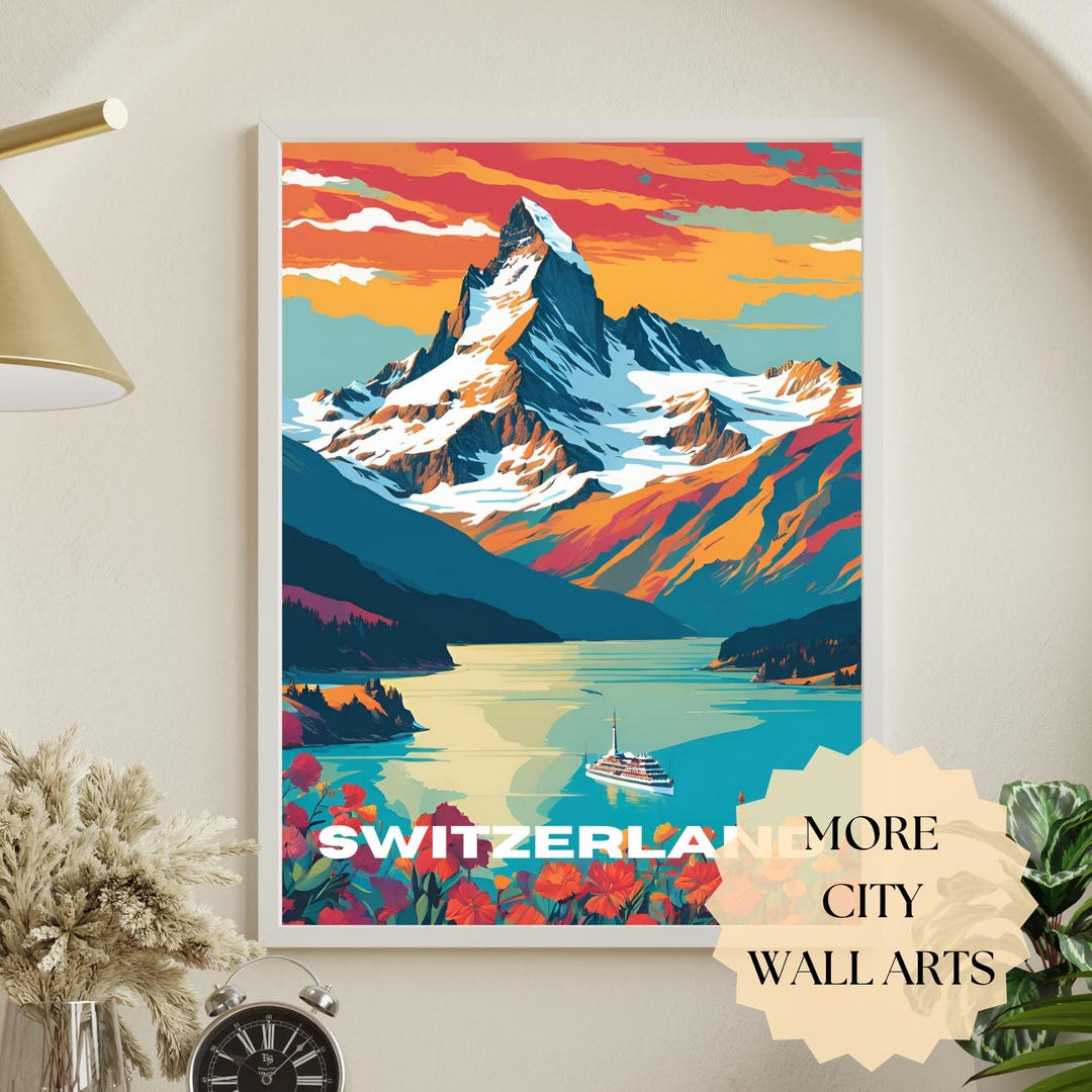 Switzerland Poster Switzerland Wall Art Home Wall Decor Gift Idea ...