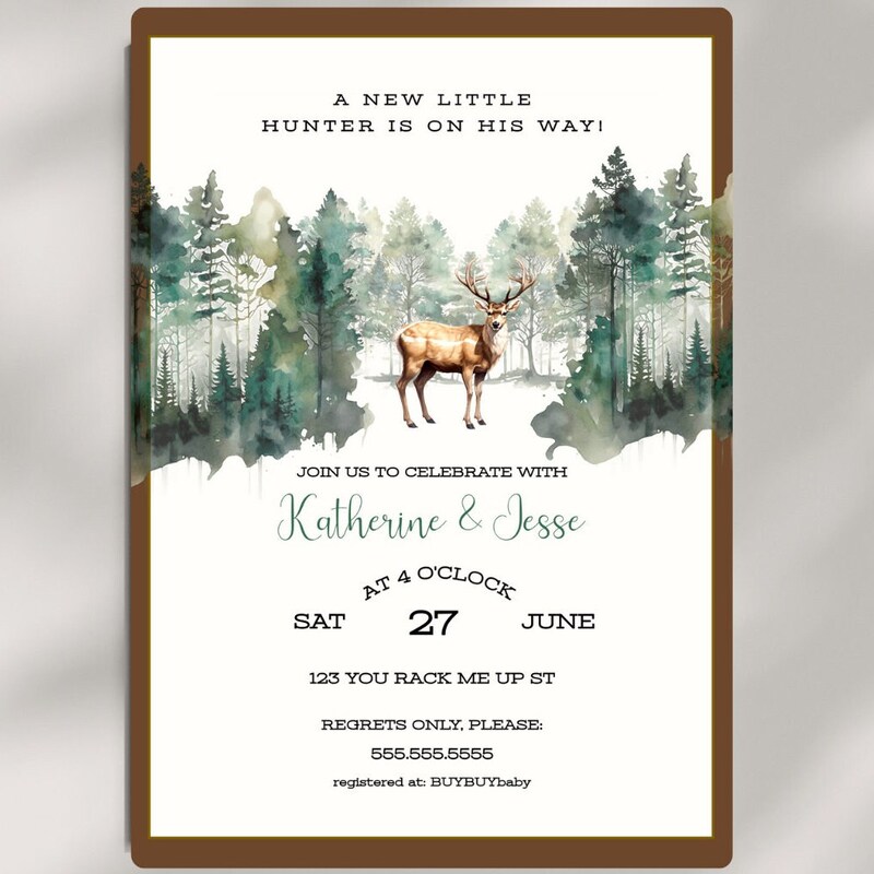 Rustic Deer Baby Shower Invite - Etsy