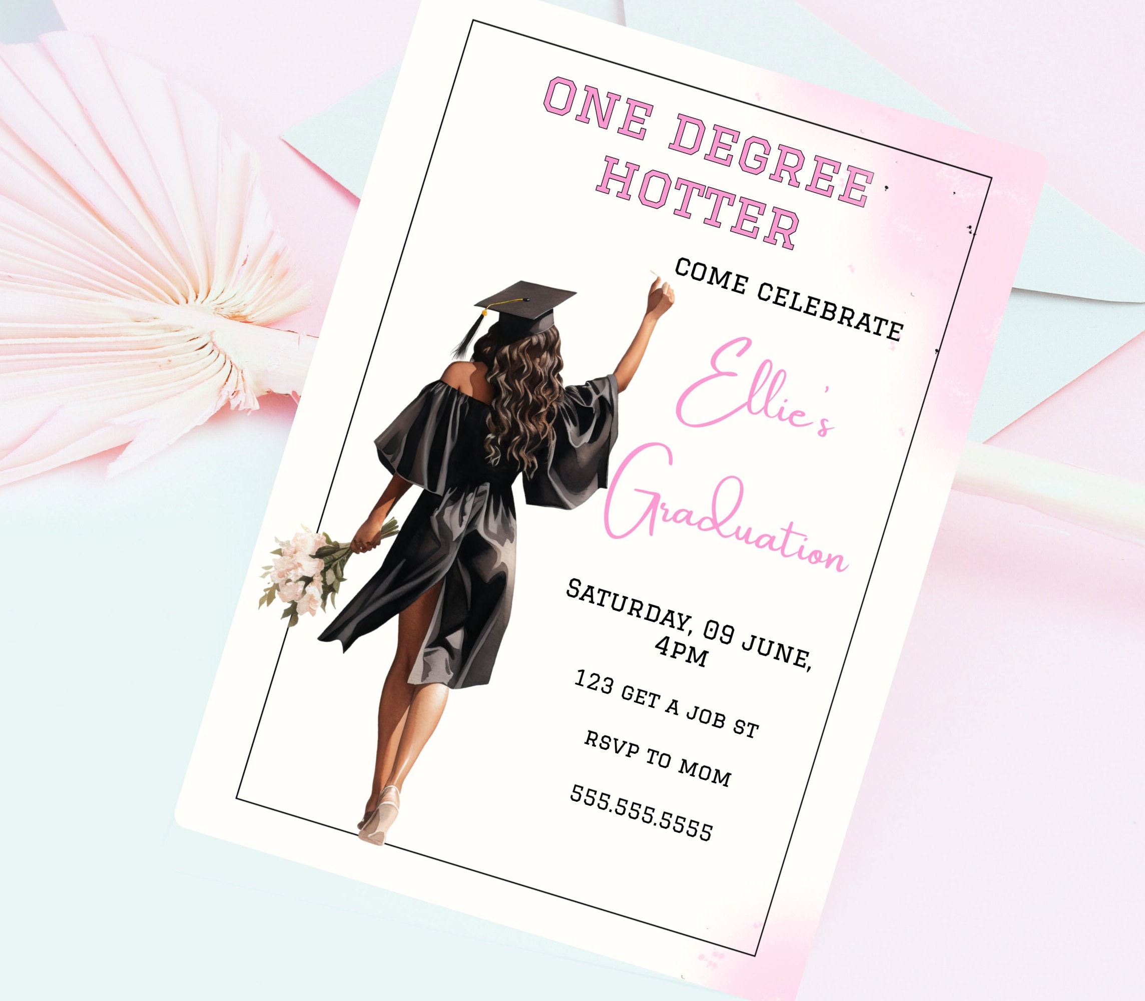 Black Girl Graduate One Degree Hotter Grad Invite African American ...