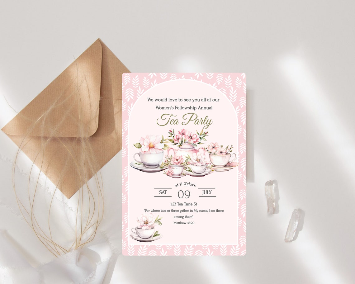 Women's Ministry Tea Party Invitation Women's Bible Study Tea ...