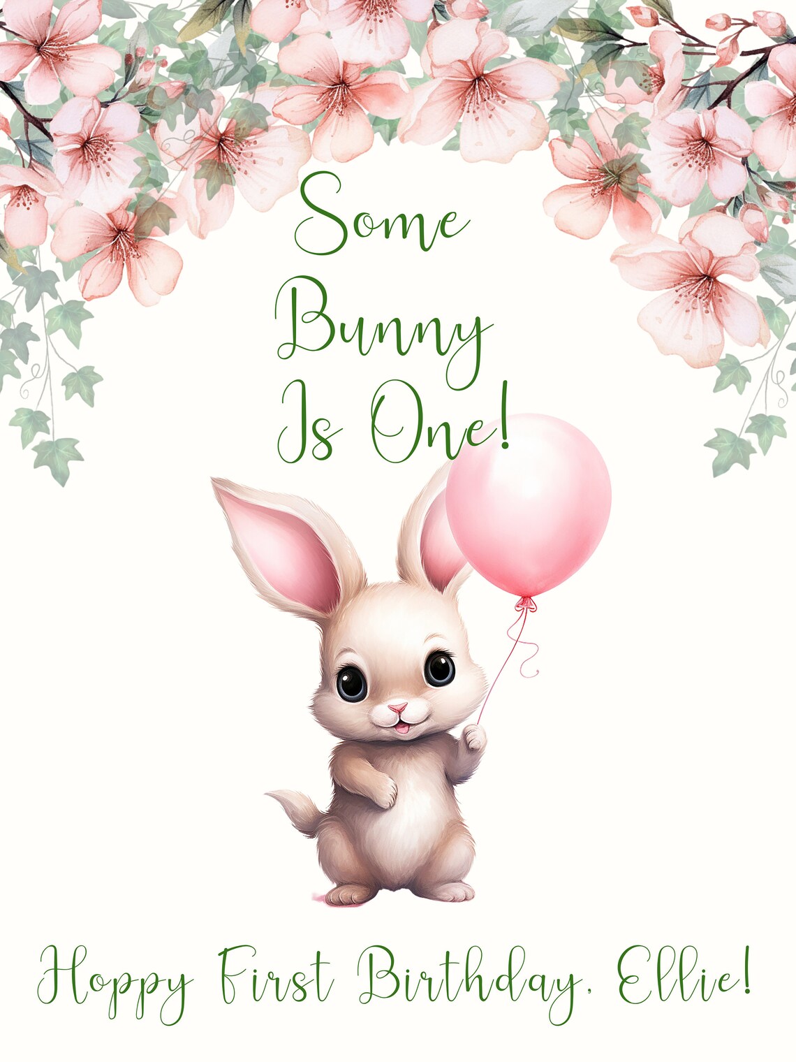 Some Bunny is One Birthday Party Welcome Poster Some Bunny is Turning ...