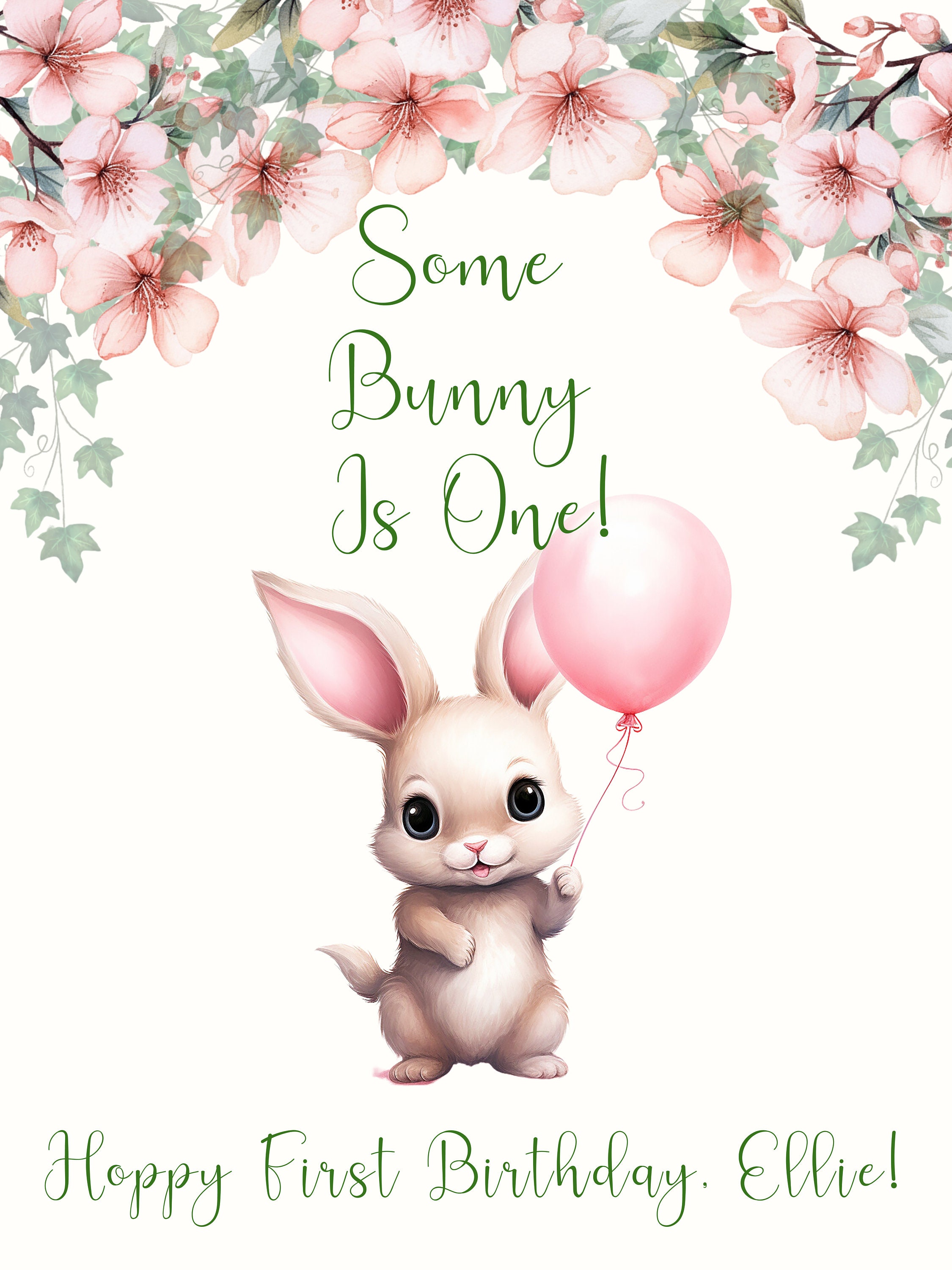 Some Bunny is One Birthday Party Welcome Poster- Some Bunny is Turning ...
