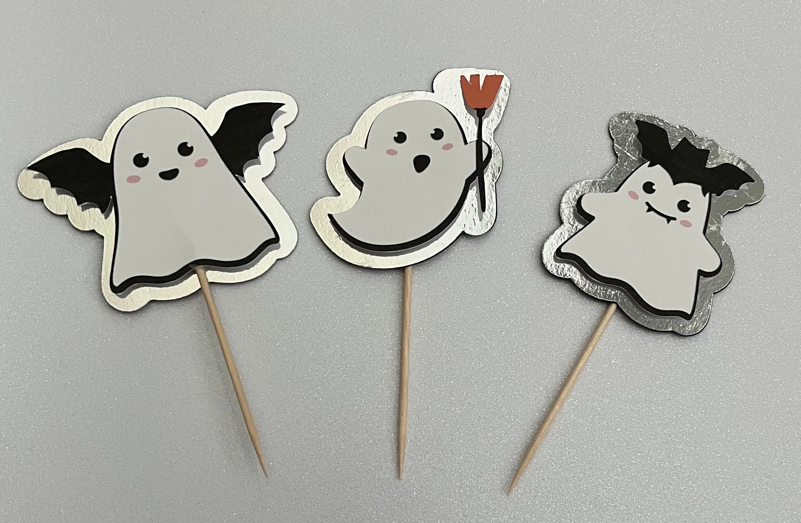 Cute Ghost Cupcake Toppers Girly Halloween Ghost Party Decor Custom ...