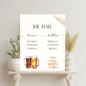 Bubbles and Brews Before I Do's Custom Printable Bar Sign Shower Decor ...