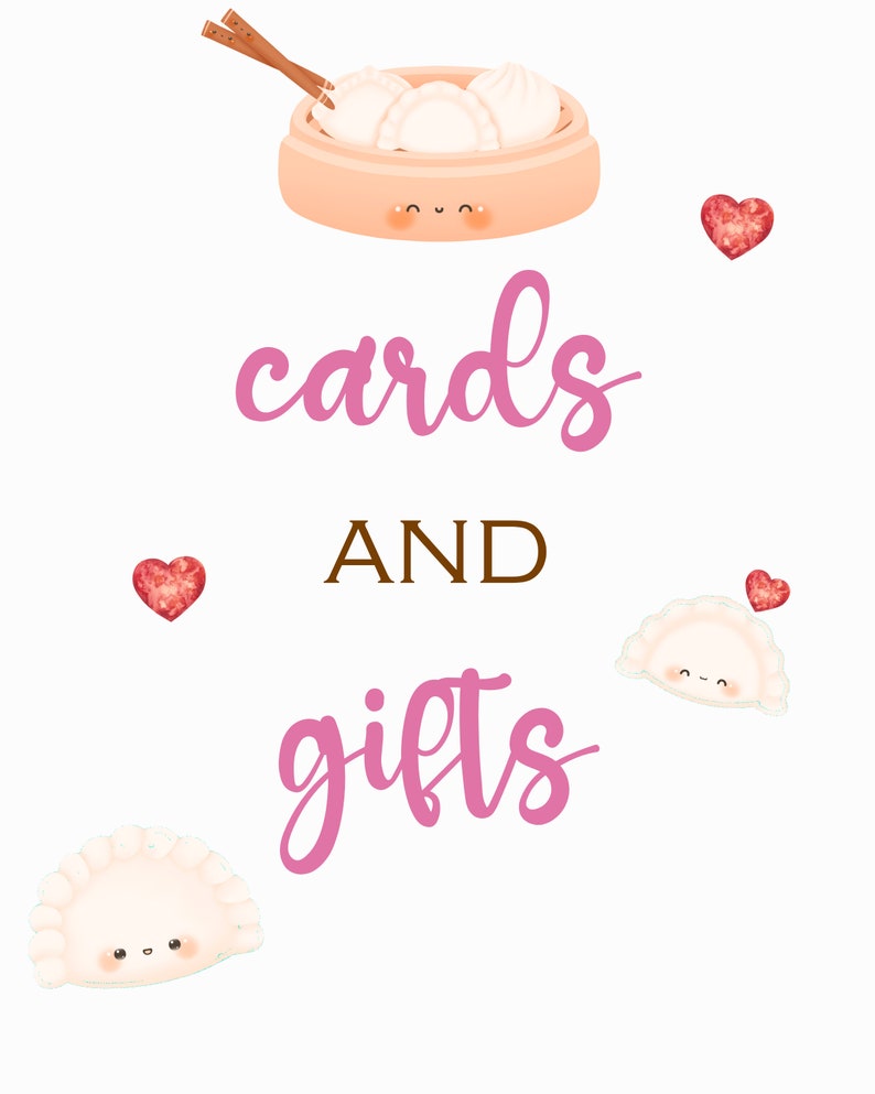 Little Dumpling Baby Shower Cards and Gifts Sign Printable Dim Sum Baby ...