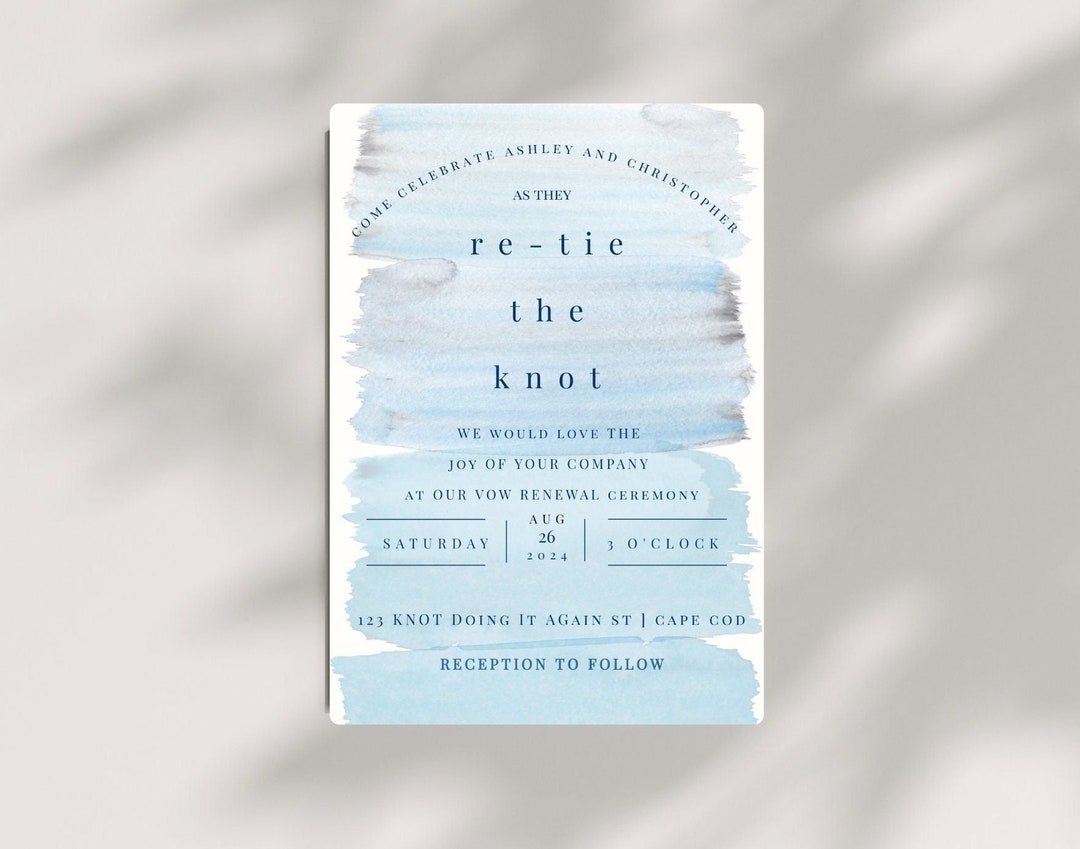 Vow Renewal Invite- Vow Renewal Invitation- 10 Year Anniversary- We ...
