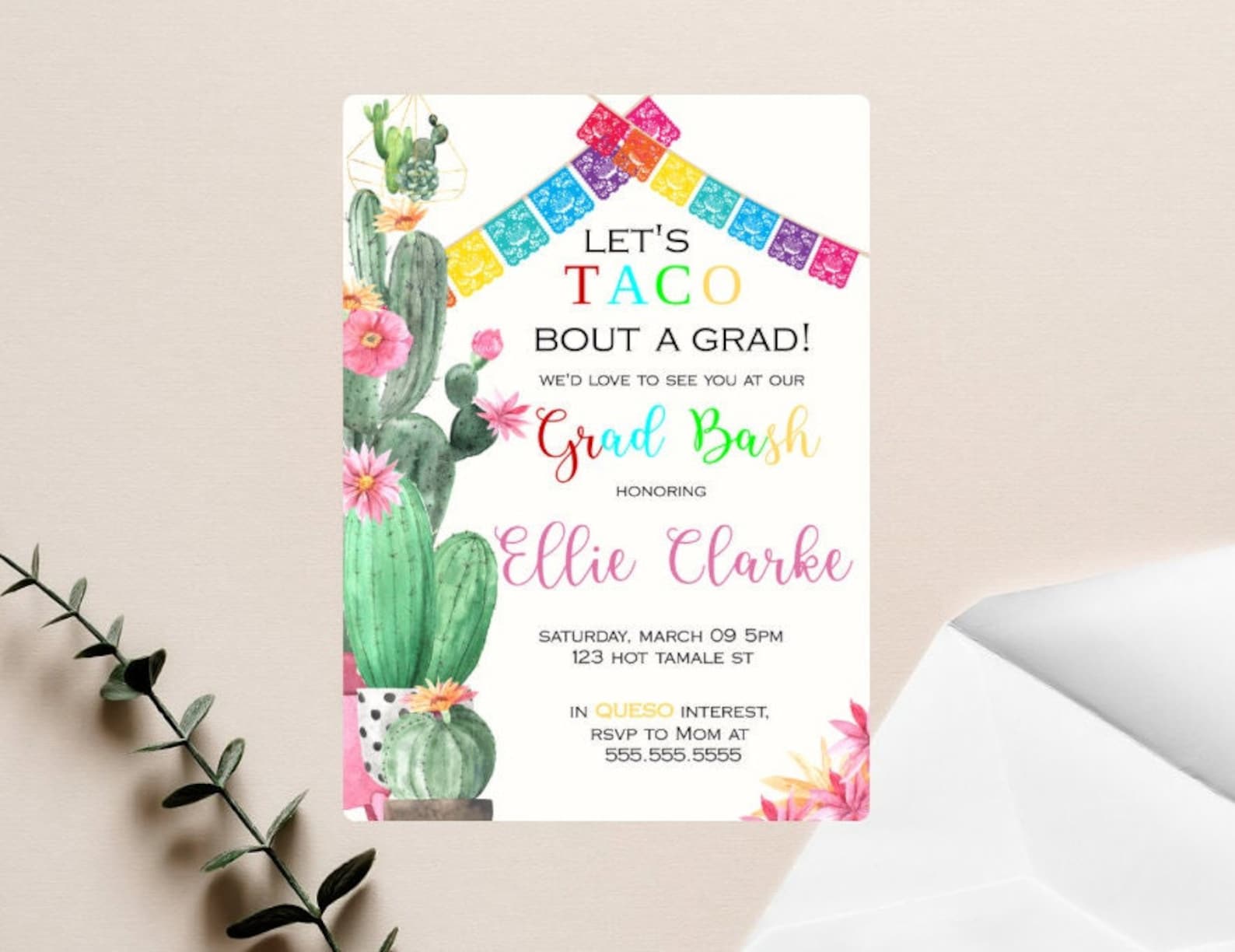 TACO Bout Graduation Invite- Fiesta Graduation Party Invitation- Class ...