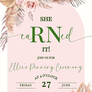 RN Grad Announcement- Boho Nurse Graduation Invitations- RN Class of ...