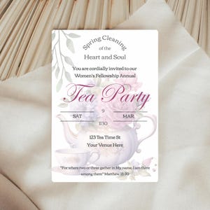Women's Ministry Tea Party Invitation- Women's Bible Study- Tea ...