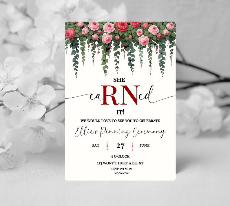 RN Pinning Ceremony Invitation- RN Grad Party- RN Graduation ...