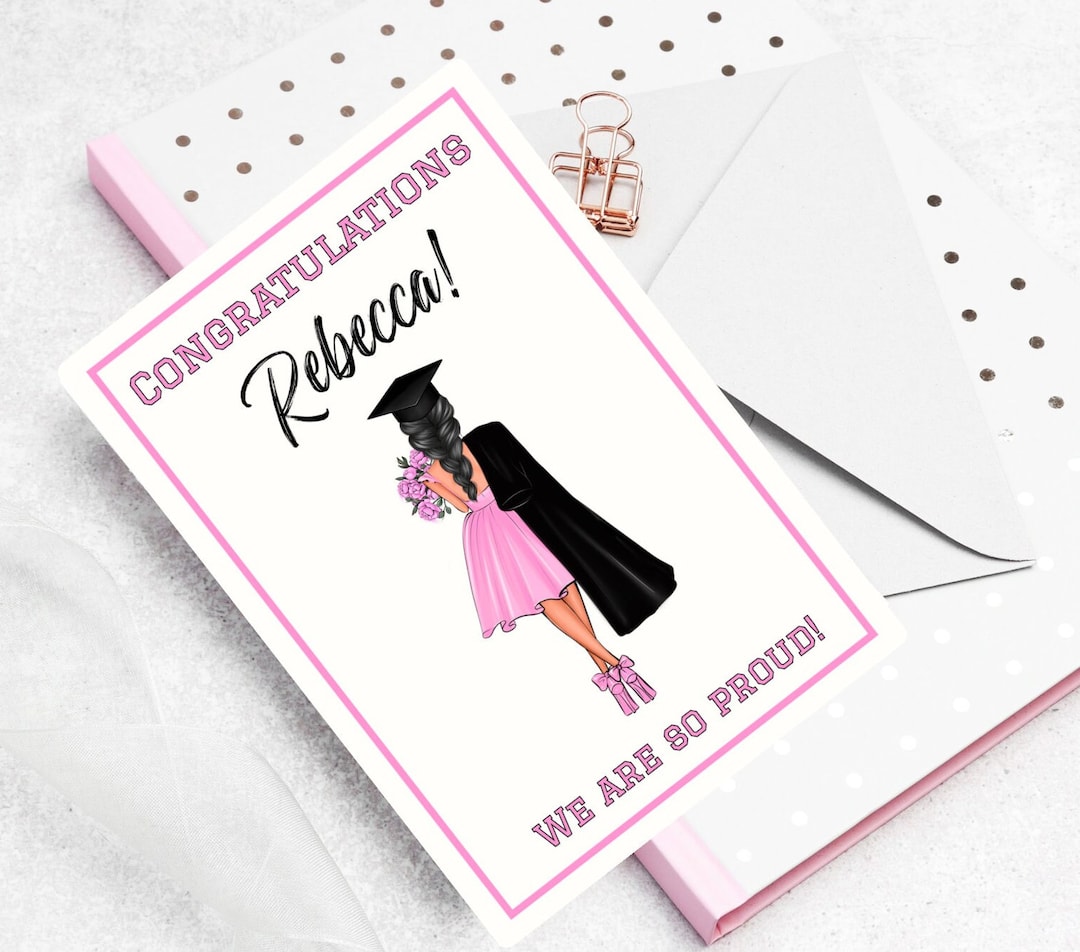Graduation Congratulations Card for Girl 2025 Graduation Card Black ...