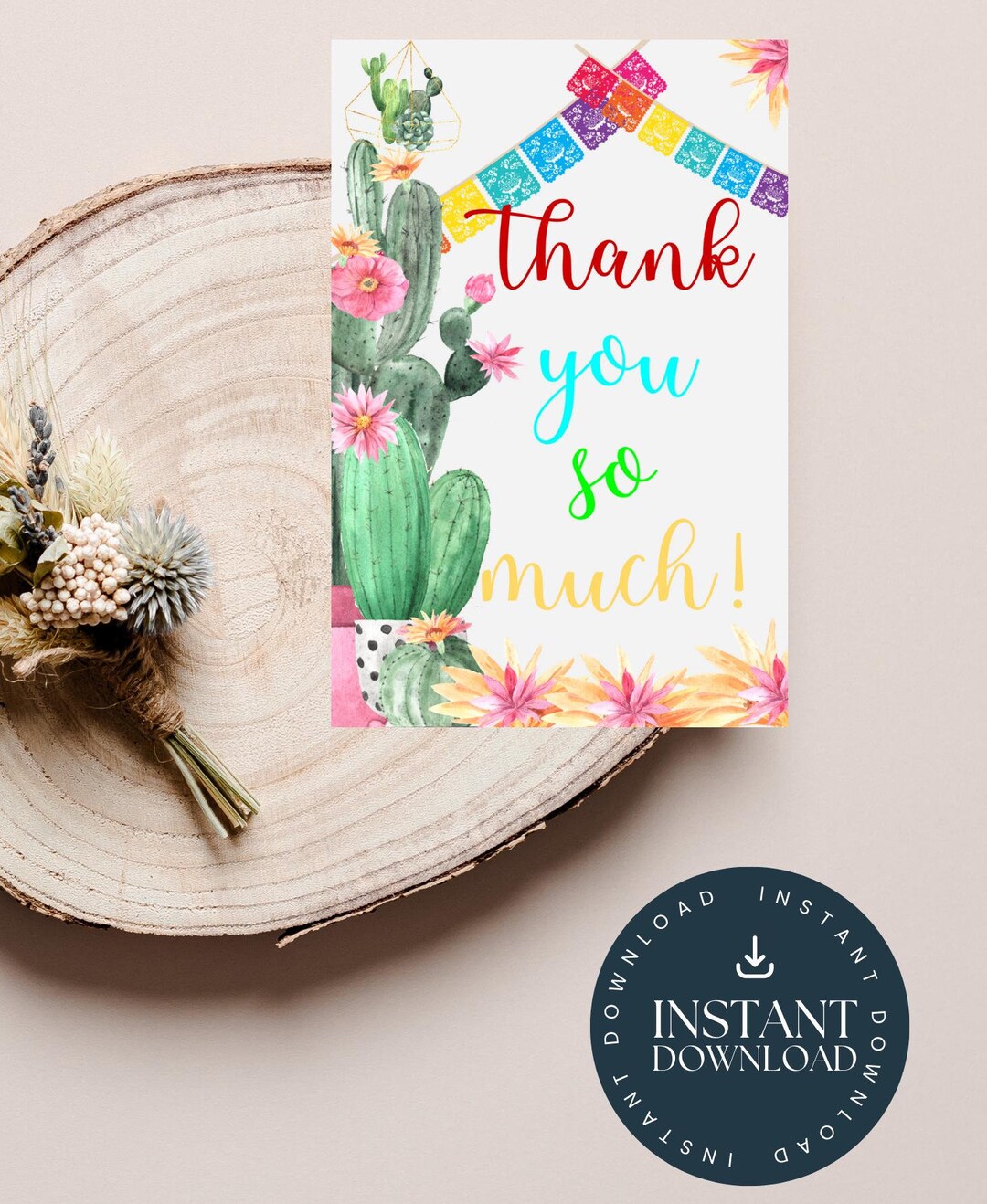 Taco Gender Reveal Thank You Card Printable Fiesta Decorations Editable ...