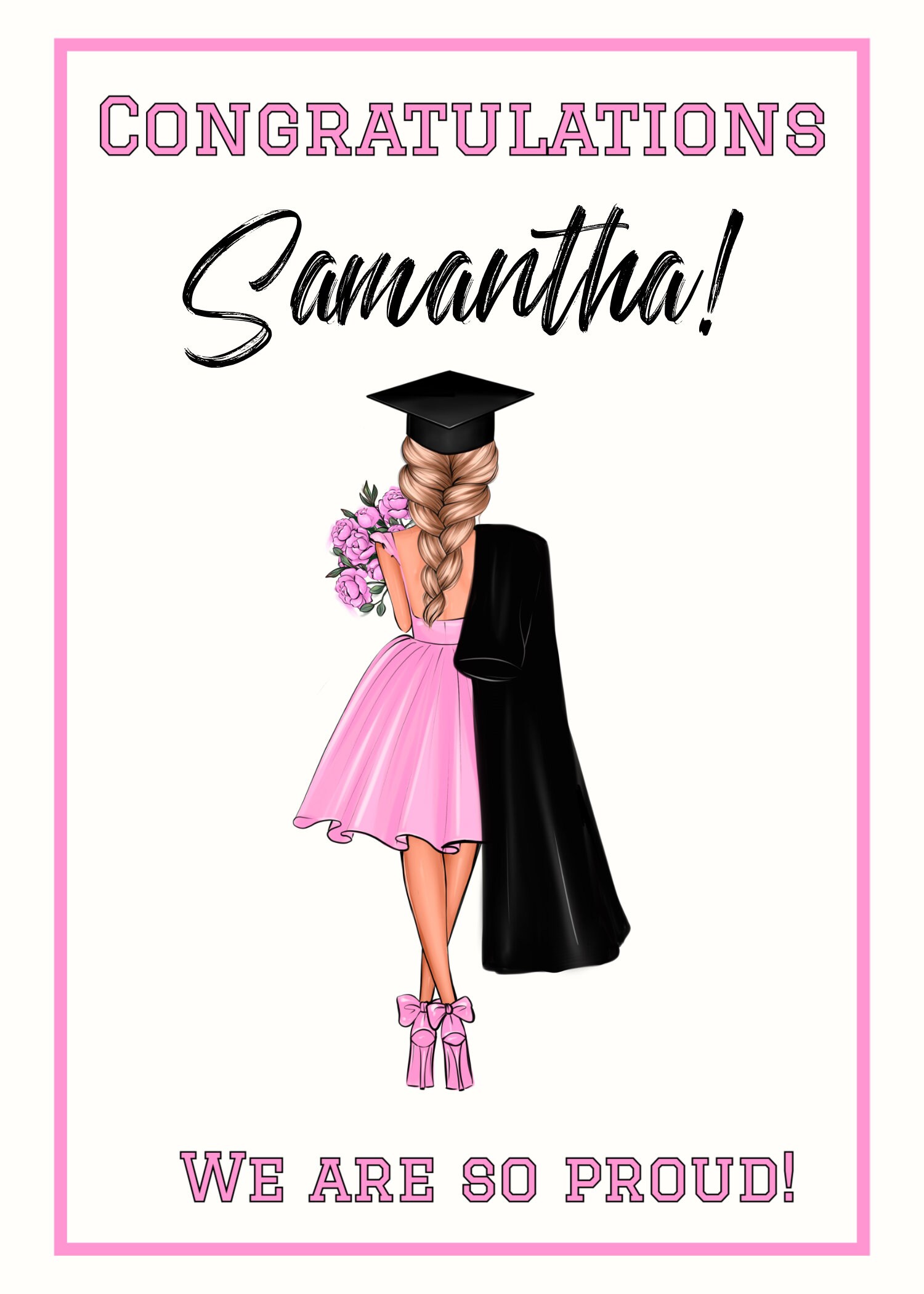 Graduation Congratulations Card for Girl 2024 Graduation Card Blonde ...