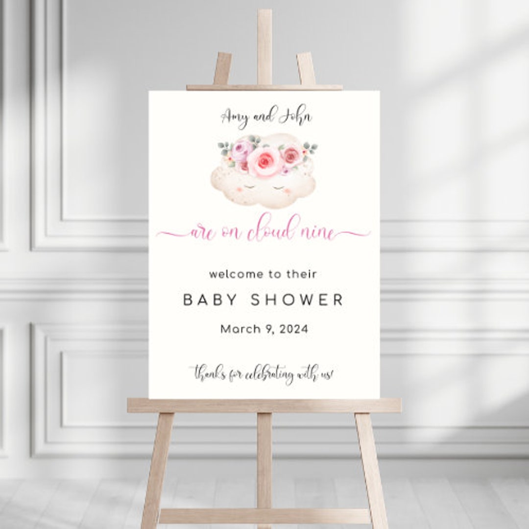 We're on Cloud Nine Welcome Sign Cloud 9 Shower Welcome Poster- Cloud ...