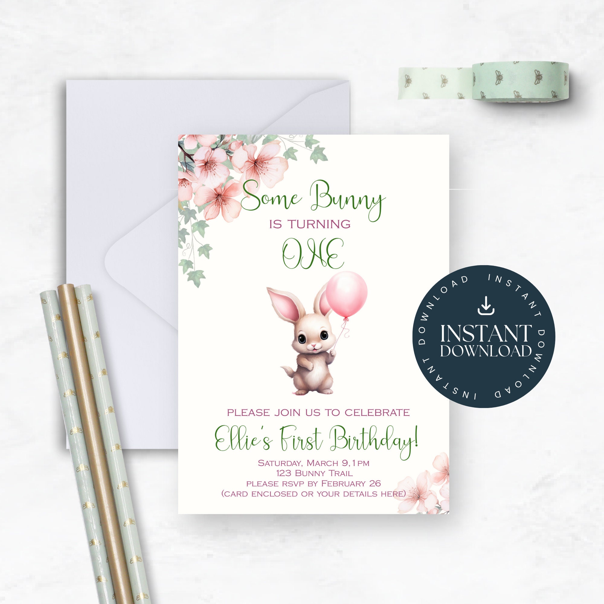 Some Bunny is One Birthday Party Welcome Poster- Some Bunny is Turning ...