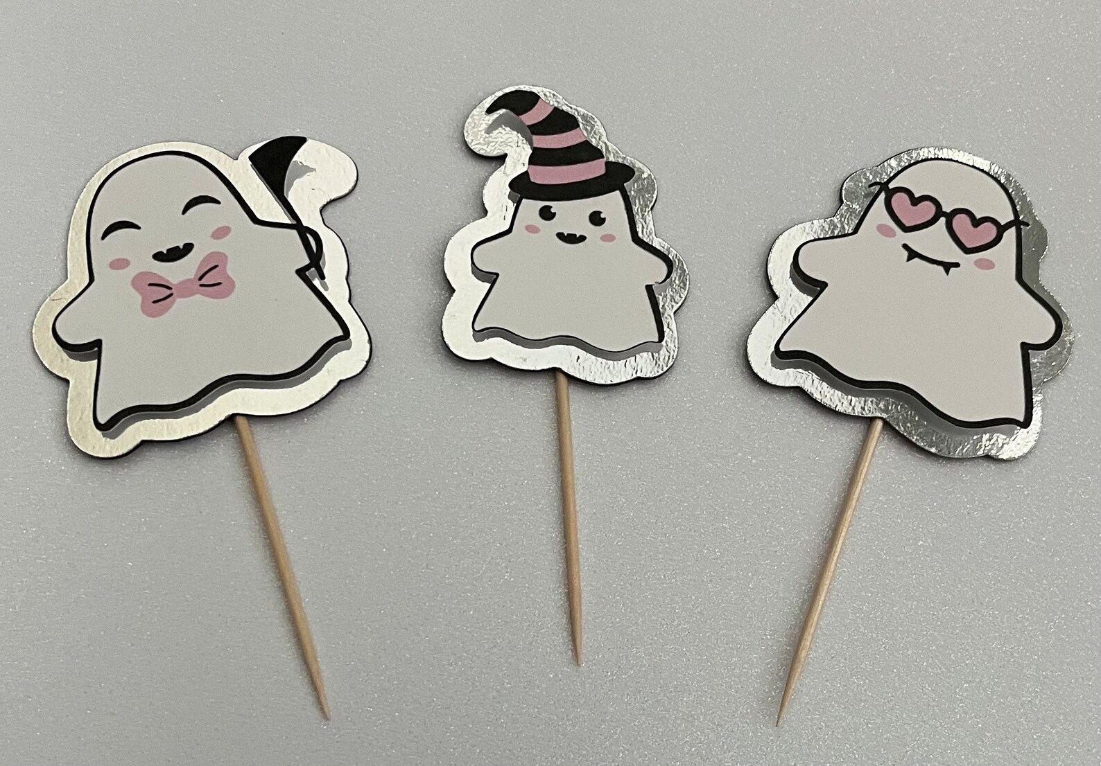 Cute Ghost Cupcake Toppers Girly Halloween Ghost Party Decor Custom ...