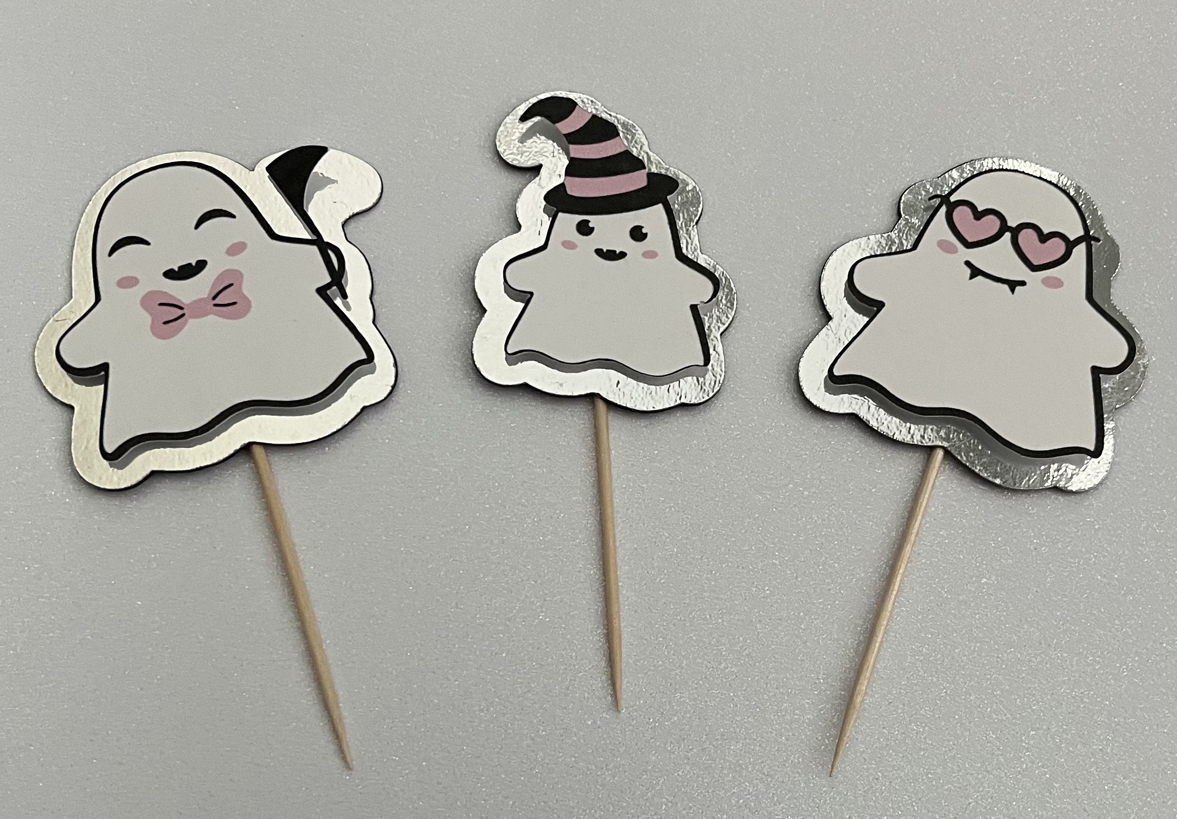 Cute Ghost Cupcake Toppers Girly Halloween Ghost Party Decor Custom ...